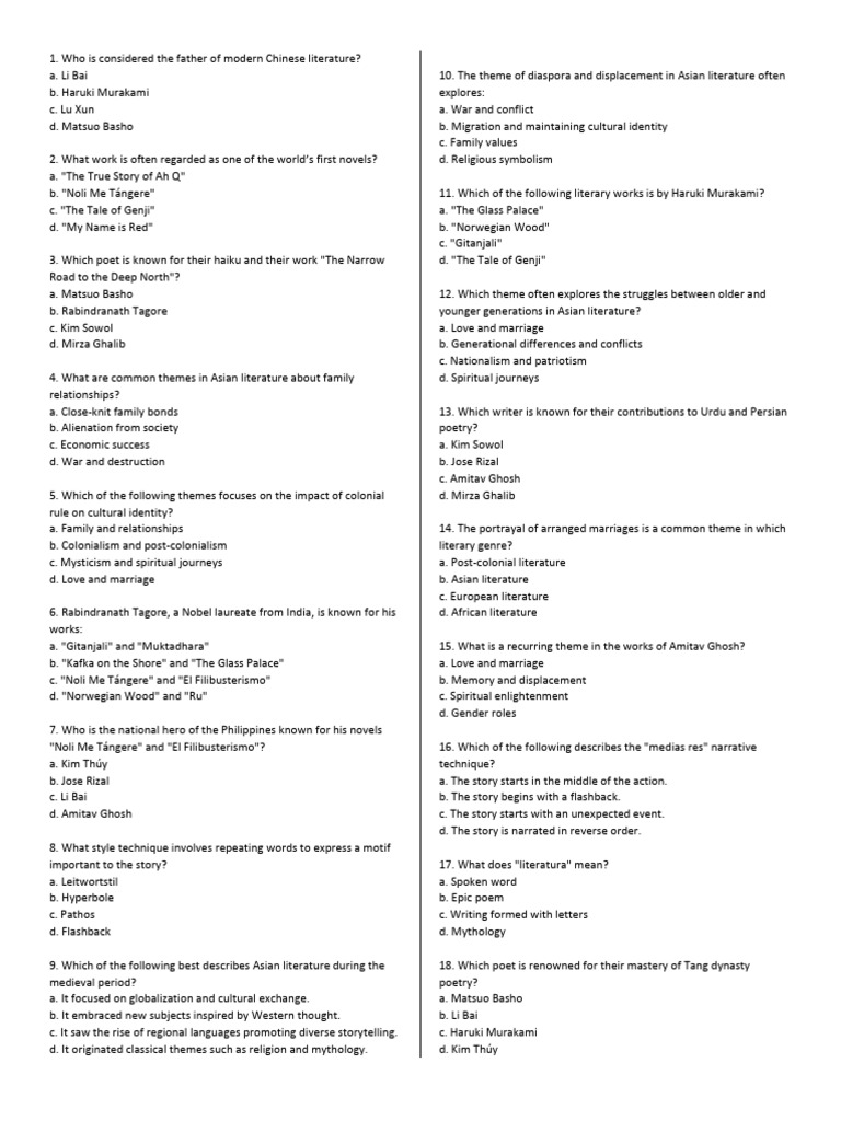 ASEAN LITERATURE Reviewer | PDF | Asian Literature | Poetry