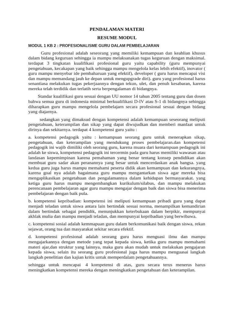 Resume Modul 1 KB 2 | PDF