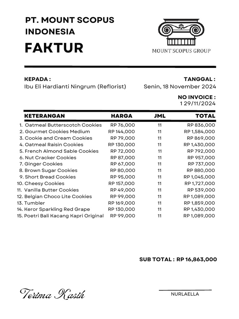 Struk PT. Mount Scopus - 20241120 - 123949 - 0000 | PDF