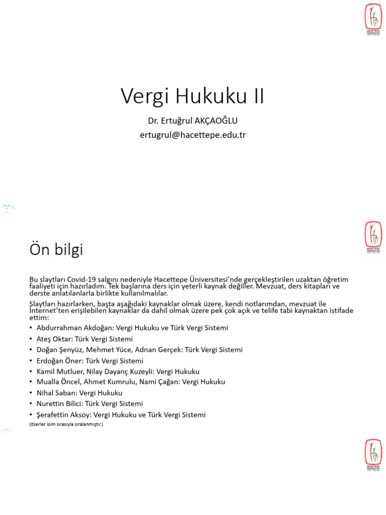 Vergi Hukuku II - 016 Genel Olarak Servetten Alinan Vergiler | PDF