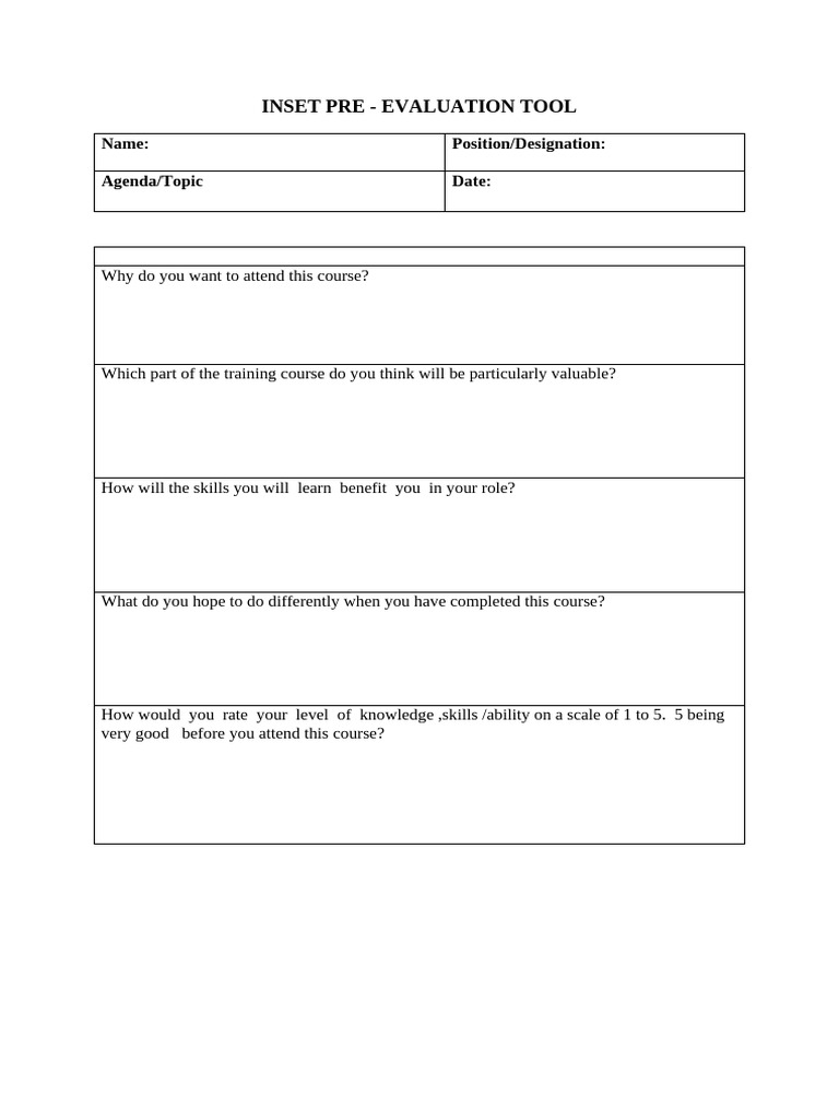 Pre Evaluation Tool | PDF | Career & Growth