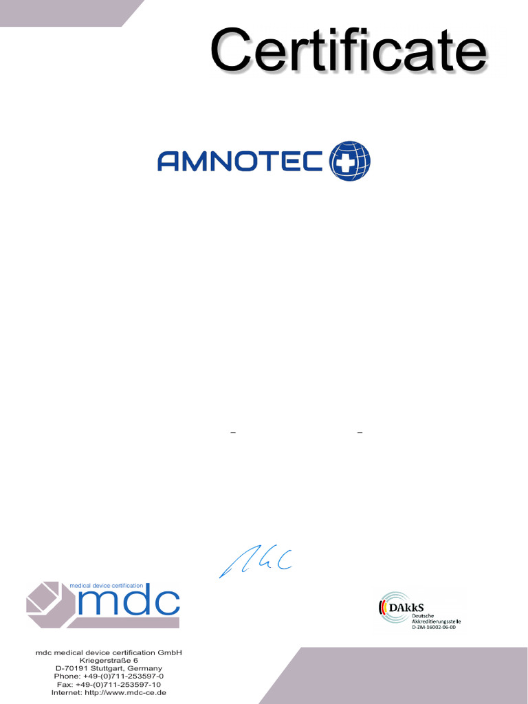 Cert MDC Amnotec Din en Iso 13485-2021 en | PDF