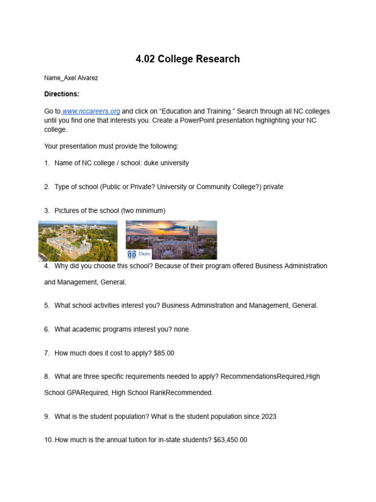 4.02 College Research | PDF | Business | Social Science