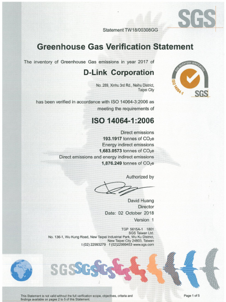 ISO14064 - 1 Greenhouse Gas Verification 2018 | PDF