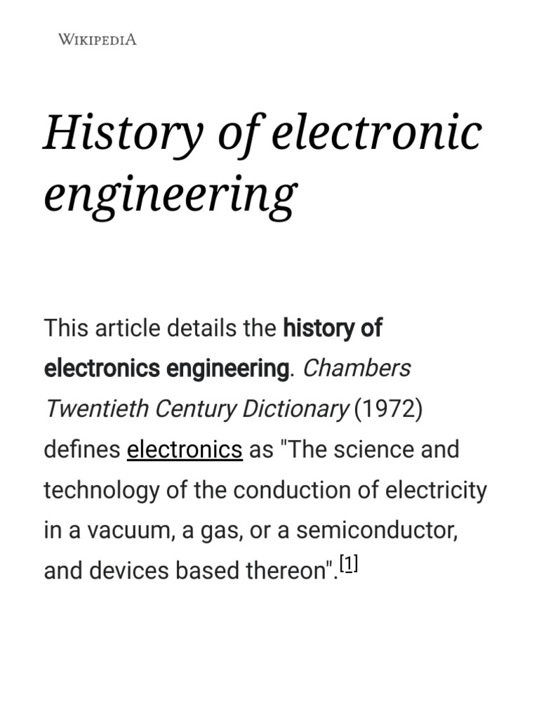 History of Electronic Engineering - Wikipedia | PDF | Integrated ...