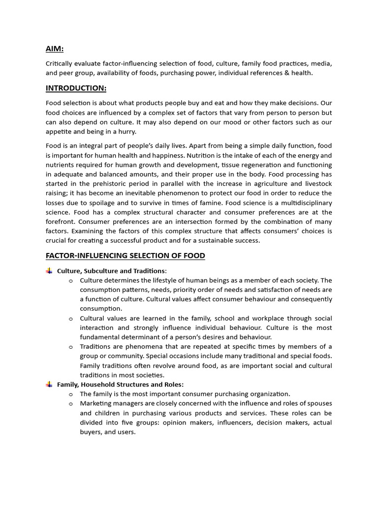 Practical Food Choicces | PDF | Consumer Behaviour | Behavior