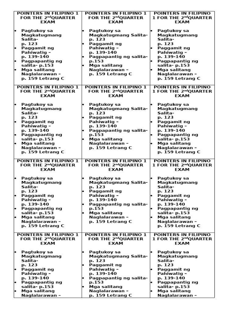 Grade 1 Pointers For 1ST Quarter S.Y 24-25 | PDF