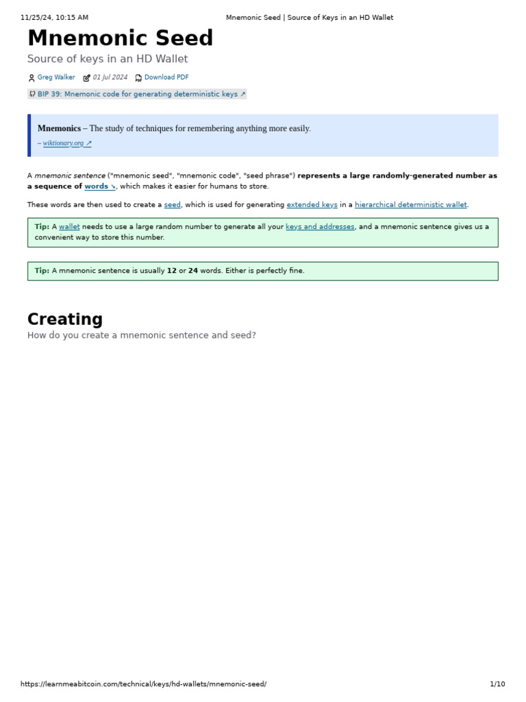 Learnmeabitcoin Technical Keys Hd-Wallets Mnemonic-Seed | PDF | Bit ...