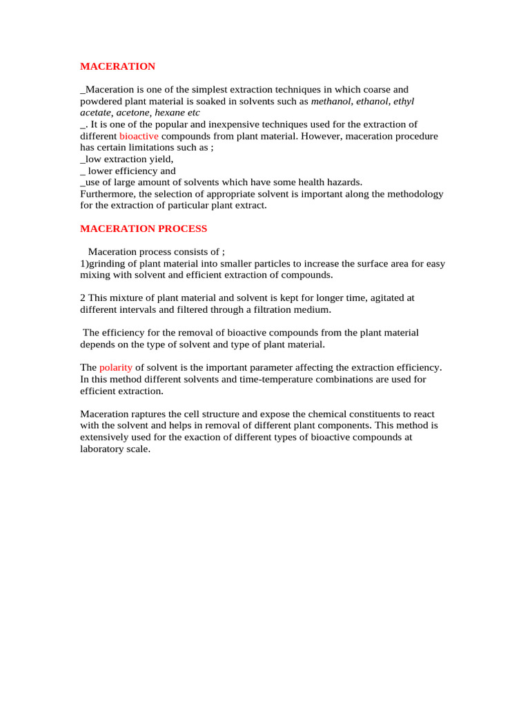 Maceration | PDF