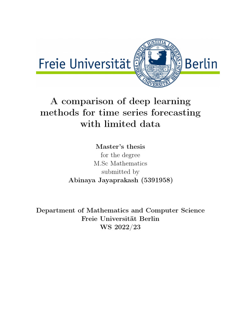 A Comparison of Deep Learning Methods For Time Series Forecasting With ...