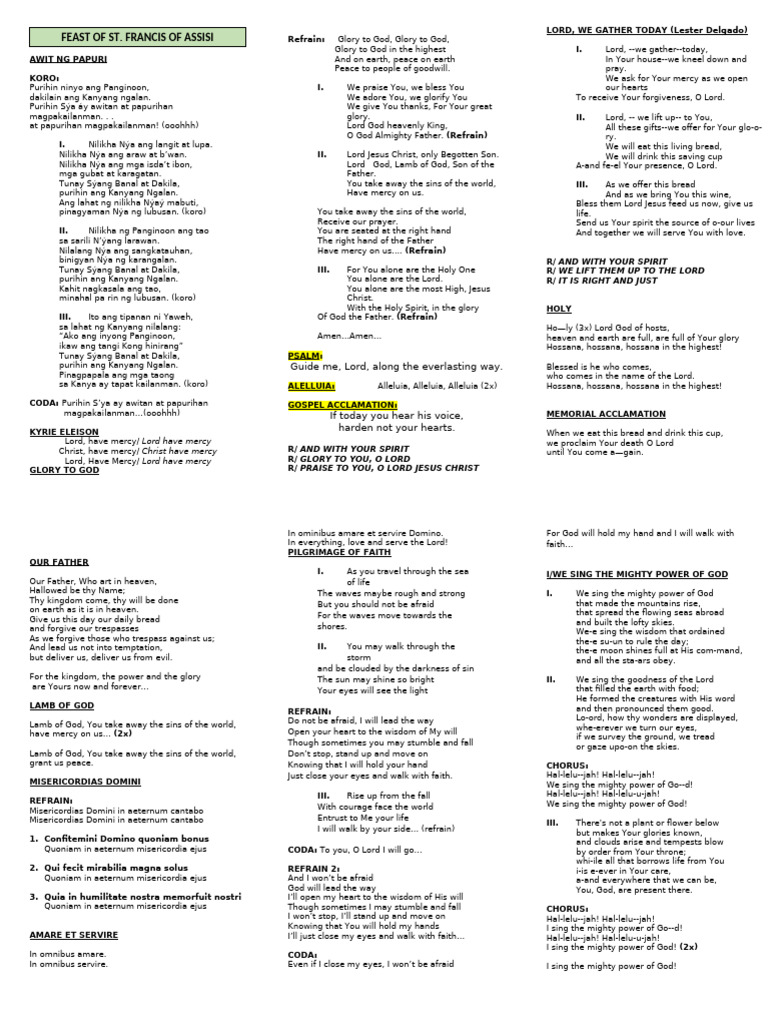 Feast of St. Francis of Assisi | PDF | Lord's Prayer | Glory (Religion)