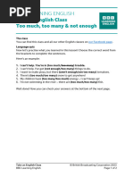 Grammar Too, Too Much, Too Many, (Not) Enough Worksheet - Live ...