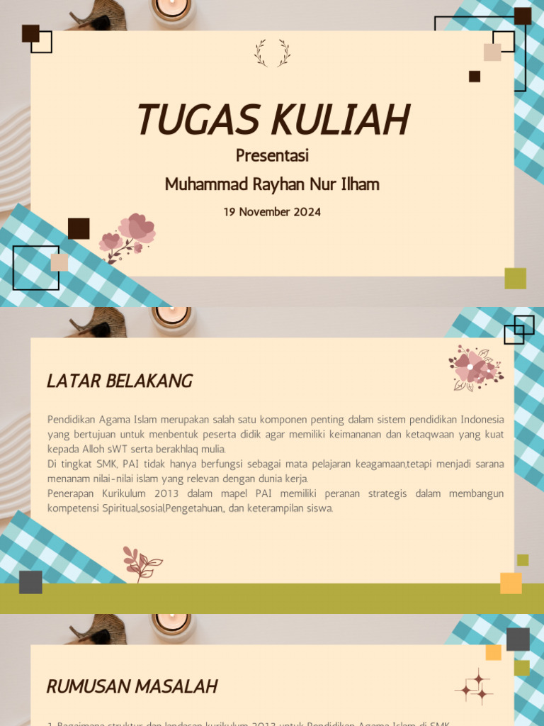 Matkul Telaah Kurikulum Pemb PAI - 20241118 - 220747 - 0000 | PDF