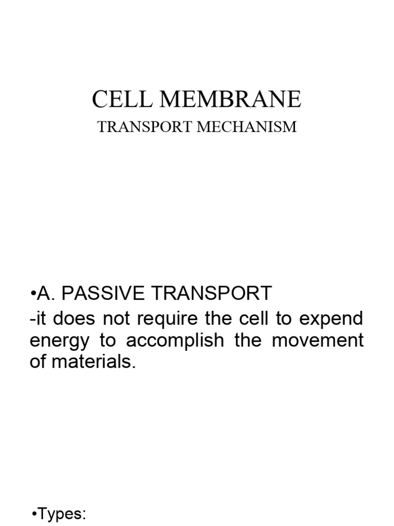 Cell Membrane Transport Basics | PDF