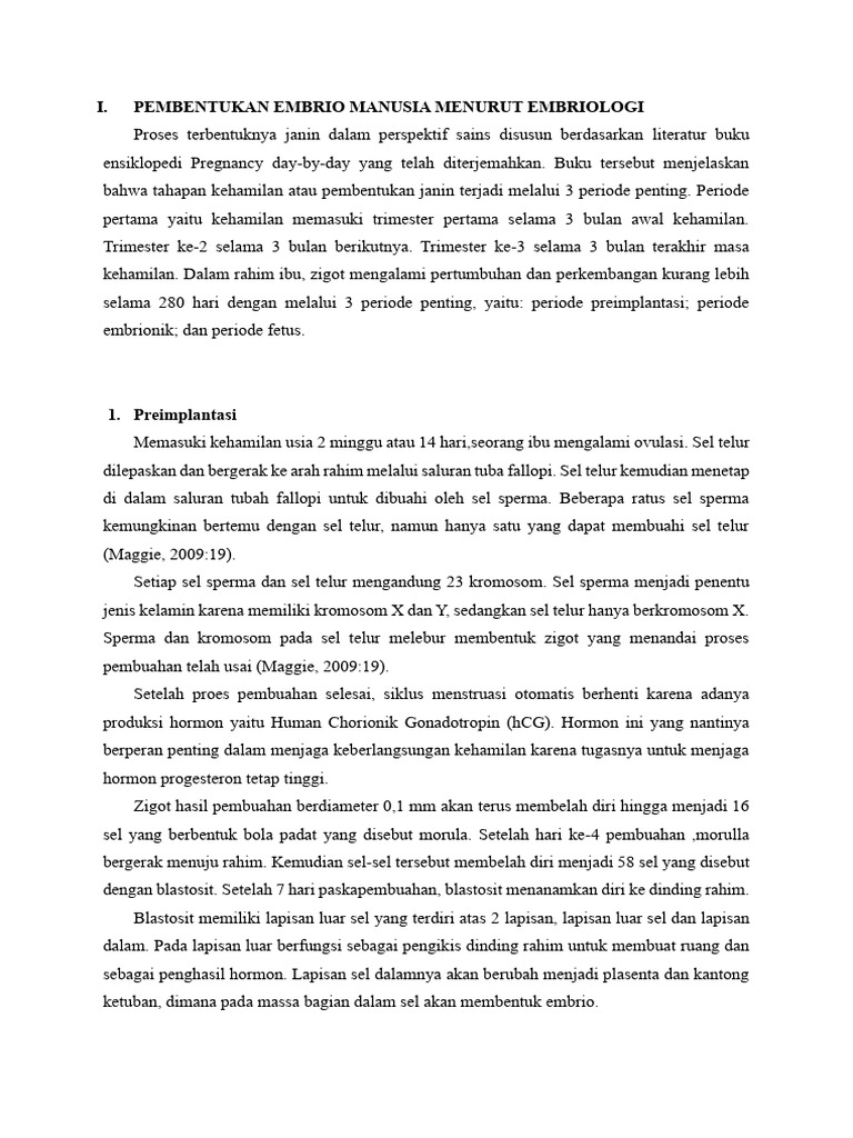 Proses Pembentukan Embrio Menurut Islam | PDF