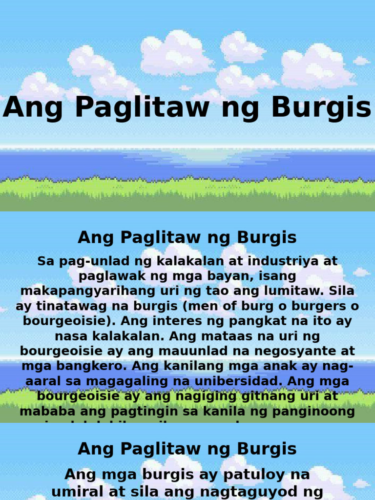 Ang Paglitaw NG Burgis Powerpoint (G8 AP 2NDQ) | PDF