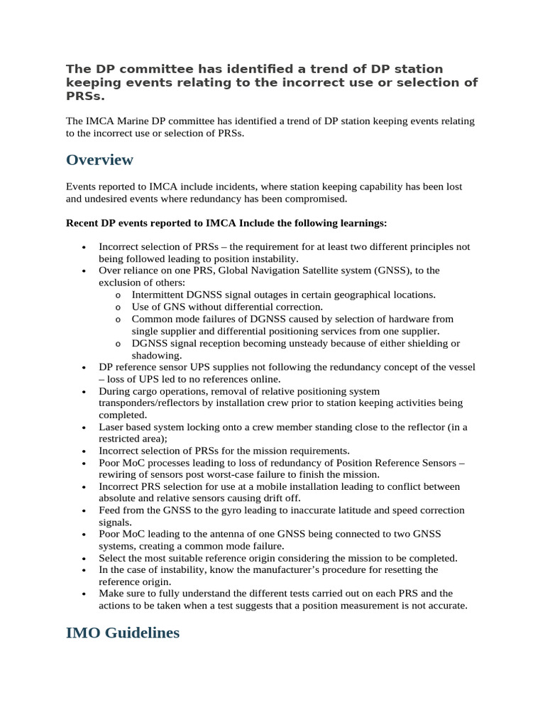 Position Reference Systems - A Timely Reminder | PDF