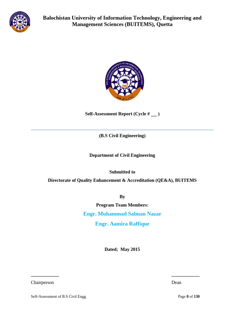 B.S. Civil Engineering Self-Assessment Report | PDF | Force | Engineering
