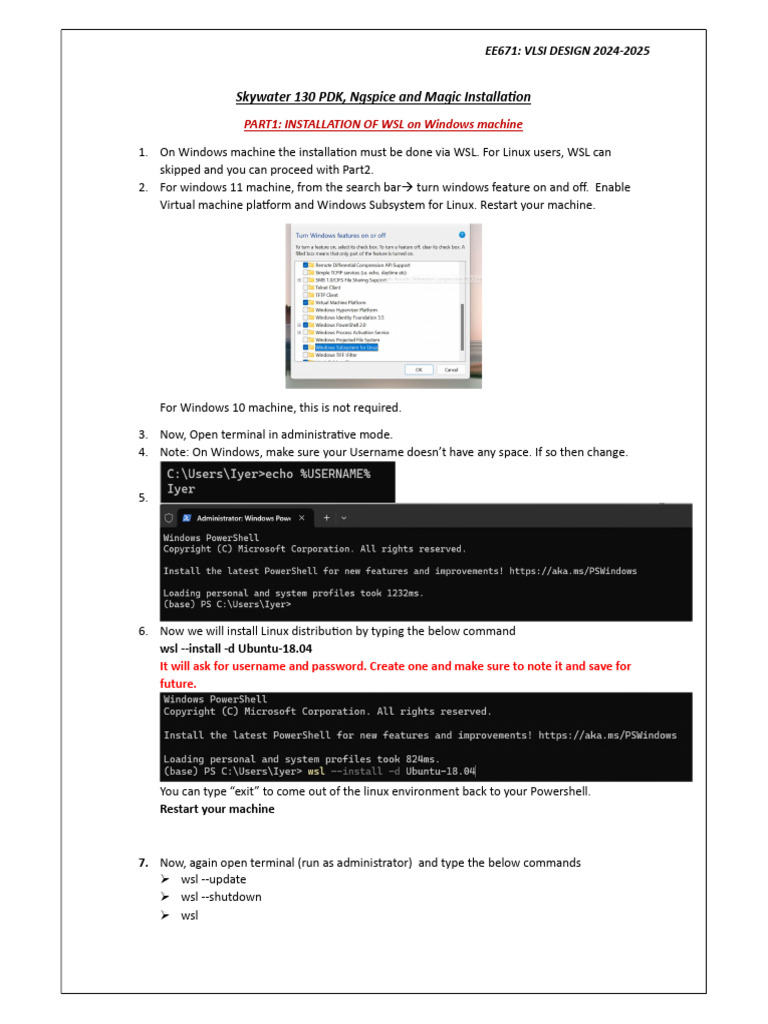 Sky130 Ngspice Magic Installation Final | PDF | Microsoft Windows | Computer Architecture