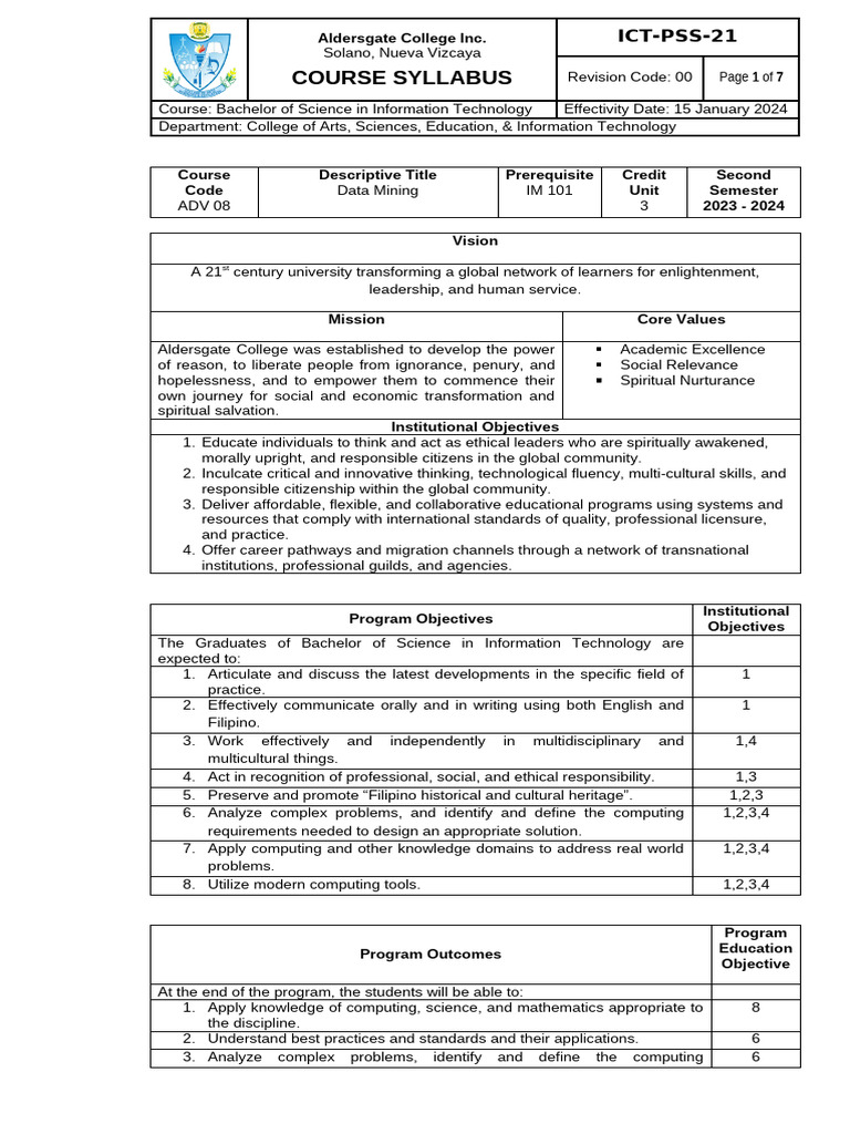 ICT-PSS-21 24-1 Data Mining ADV 08 | PDF | Computing | Computer Program