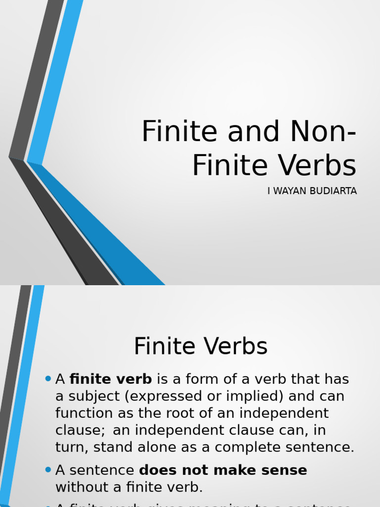 Finite Non-Finite Verb (Part 2) | PDF | Verb | Languages