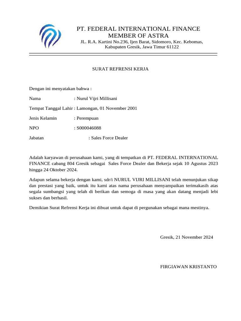 Surat Refrensi | PDF