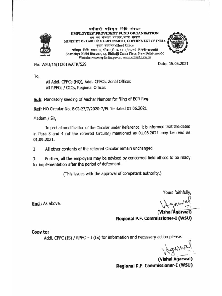 EPFO Circular - II | PDF