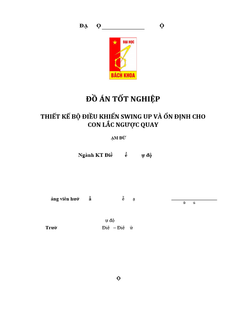 ÁNT T Nghi P: THI TK B I U Khi N Swing Up Và NH Cho Con L CNG C Quay | PDF