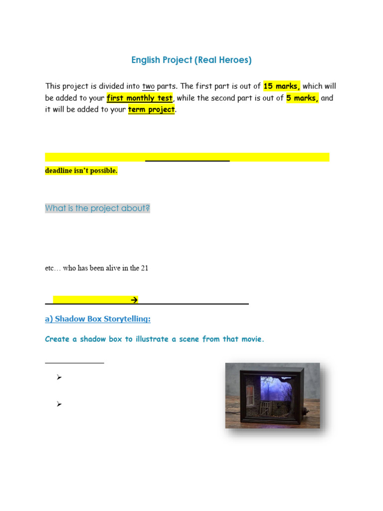 English Project Details - Term 2 - 2023 - 2024 - Updated | PDF | Career ...
