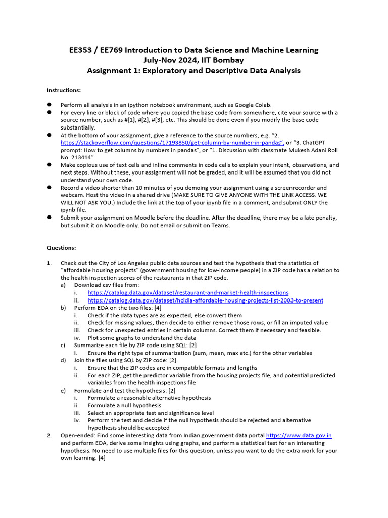 A1 Exploratory and Descriptive Data Analysis | PDF | Hypothesis | Zip ...
