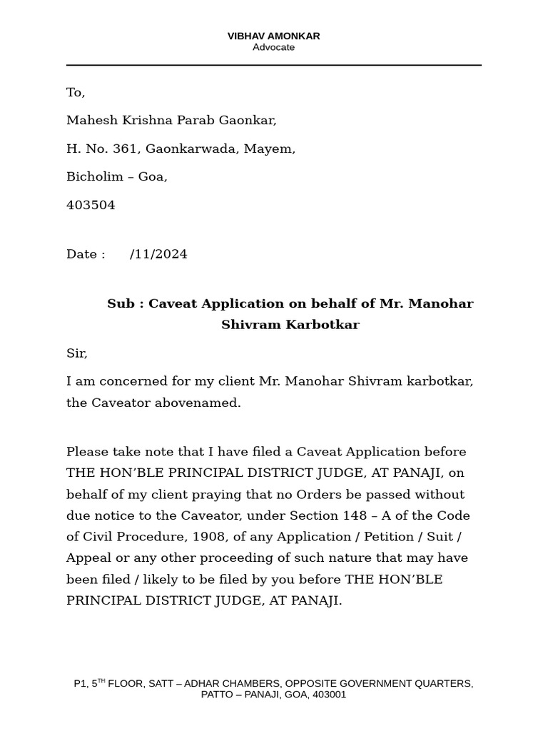 Caveat Notice 5 | PDF | Political Law | Common Law