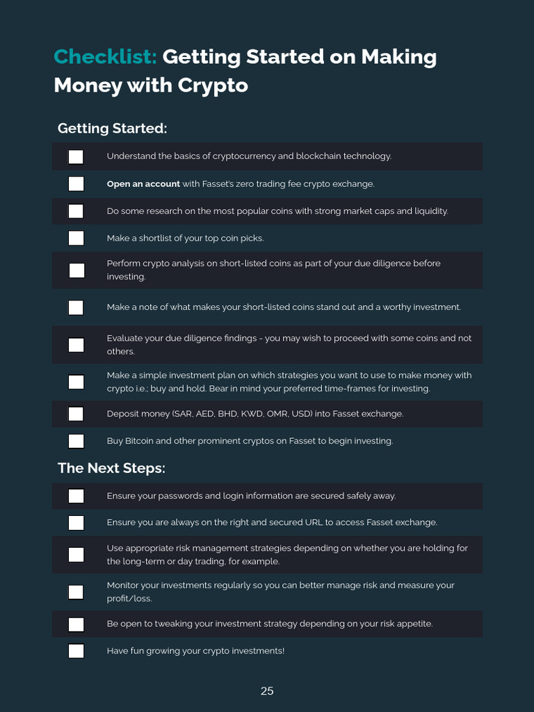 Making Money Crypto Checklist | PDF