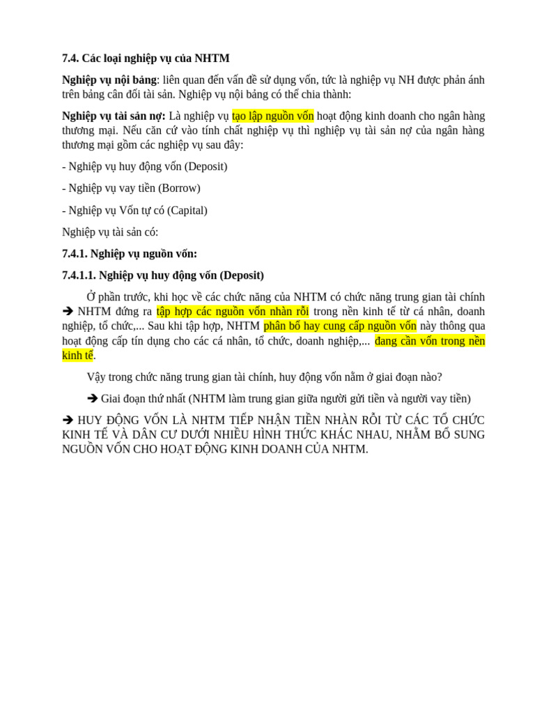 Nghiệp vụ nội bộ NHTM | PDF