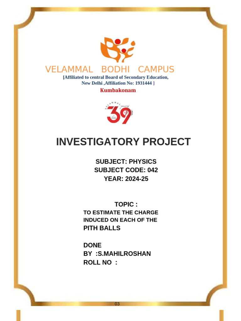 Physics Investigatory Project | PDF | Business | Science & Mathematics