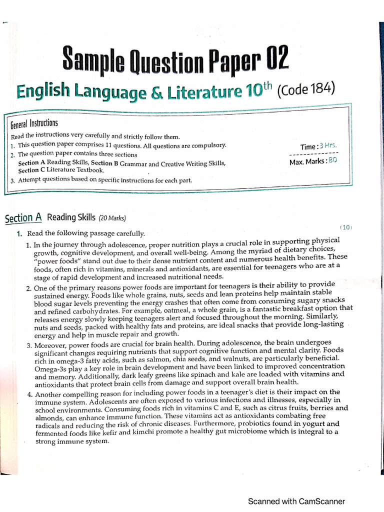 Sample Paper 2 Class 10th 2024-25 | PDF