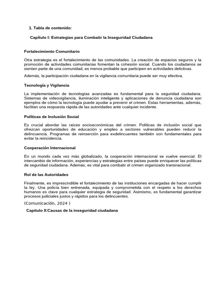 Tabla de Contenido | PDF