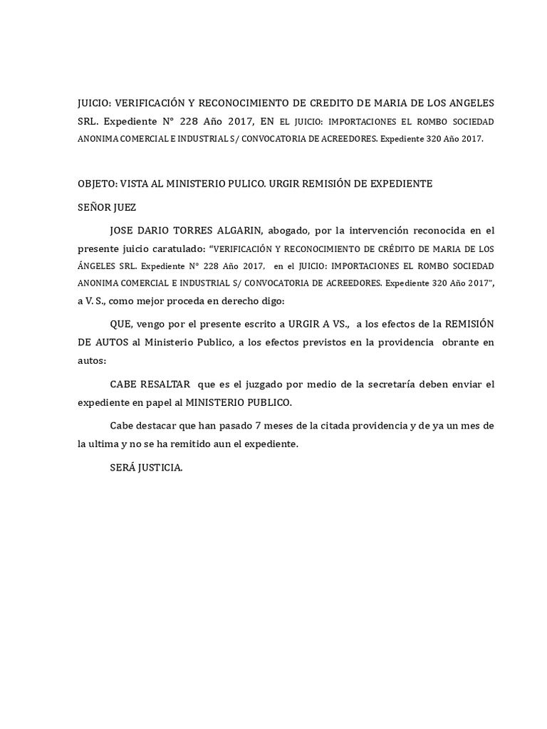 Convocatoria Rombo Urgir Remsión A Fiscalia 2 | PDF