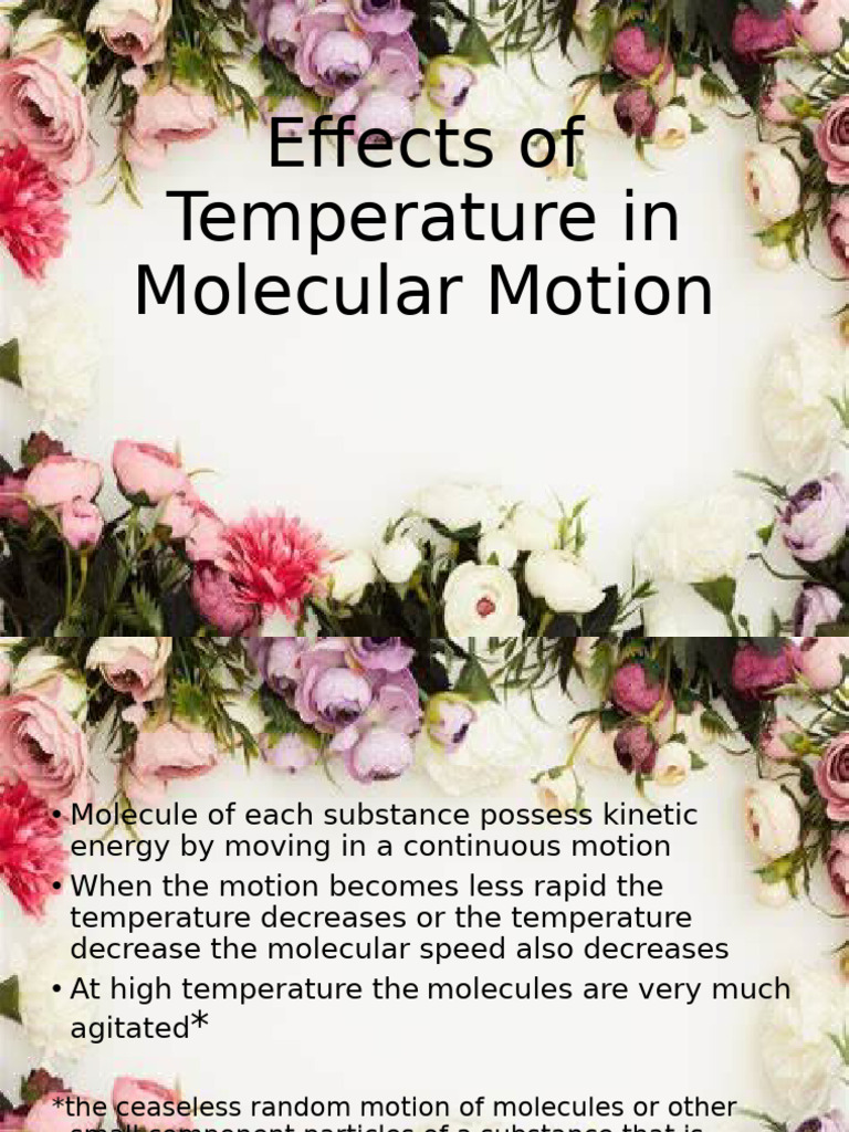 Effects of Temperature in Molecular Motion | PDF | Self-Improvement