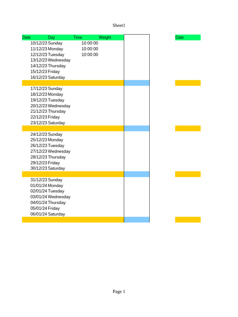 Weekly Weight Tracking and Finances | PDF