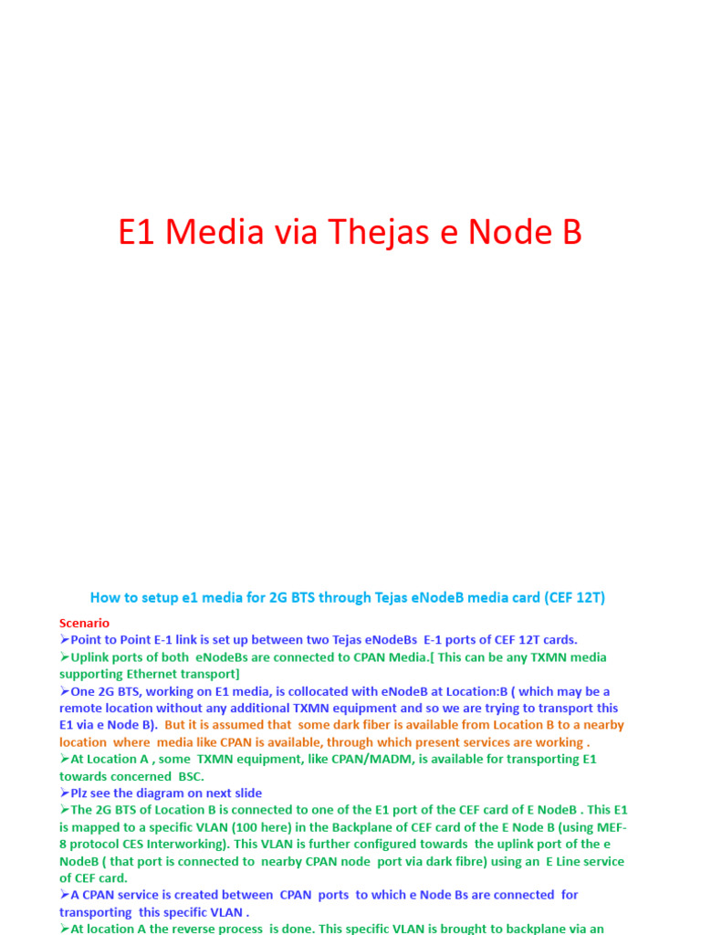 Tejas1400-7 CEF CARD E1 Configuration For 2G BTS | PDF | Network ...