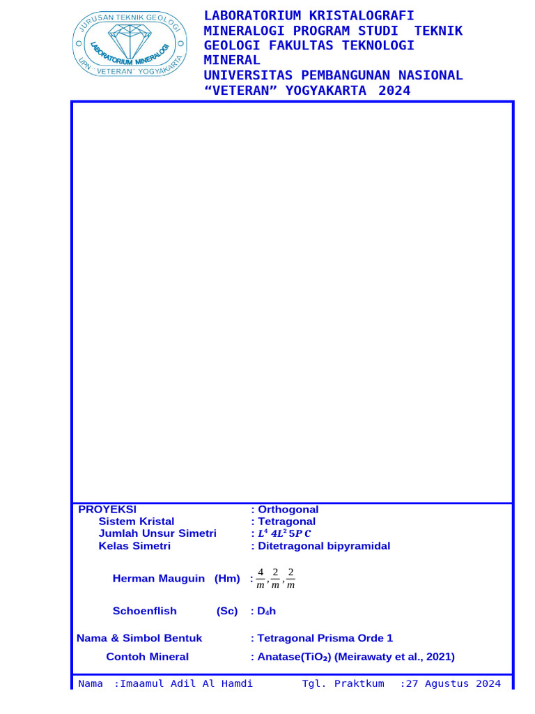 Ditetragonal Bipyramidal 100 | PDF