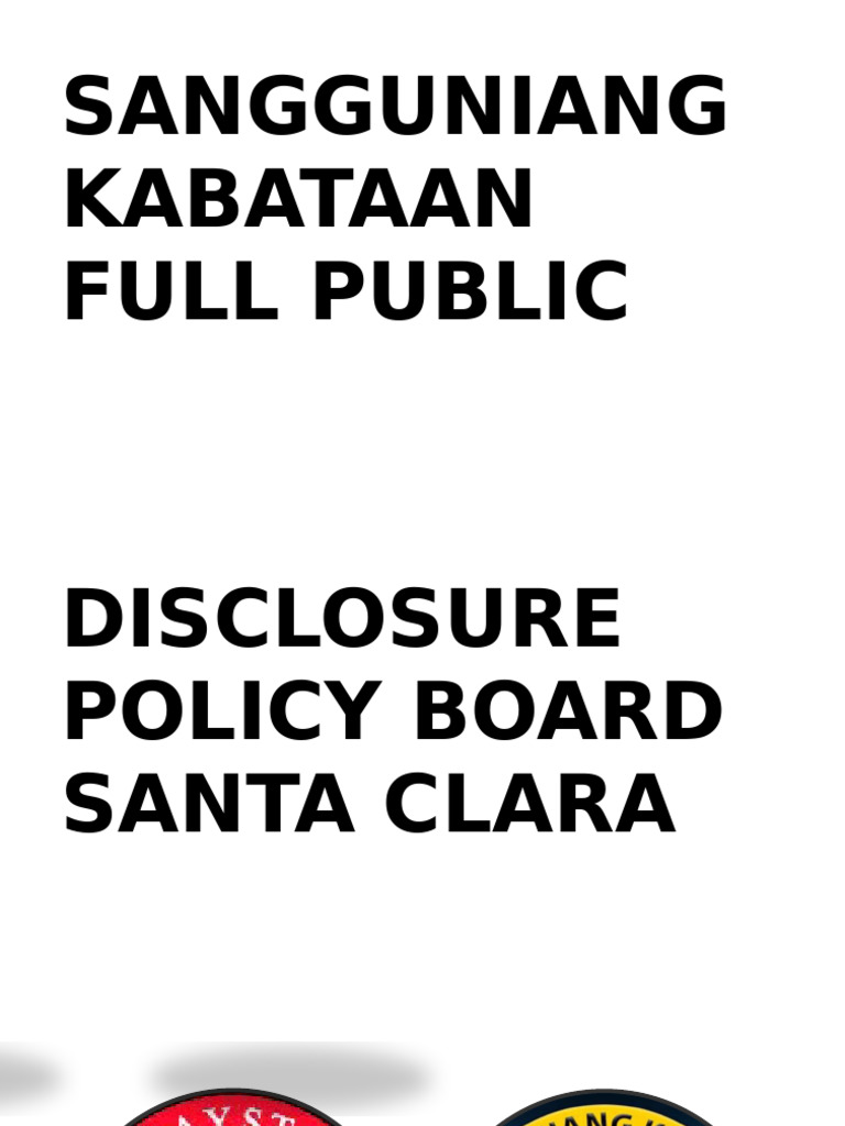 Sangguniang Kabataan Full Public Disclosure Policy Board | PDF