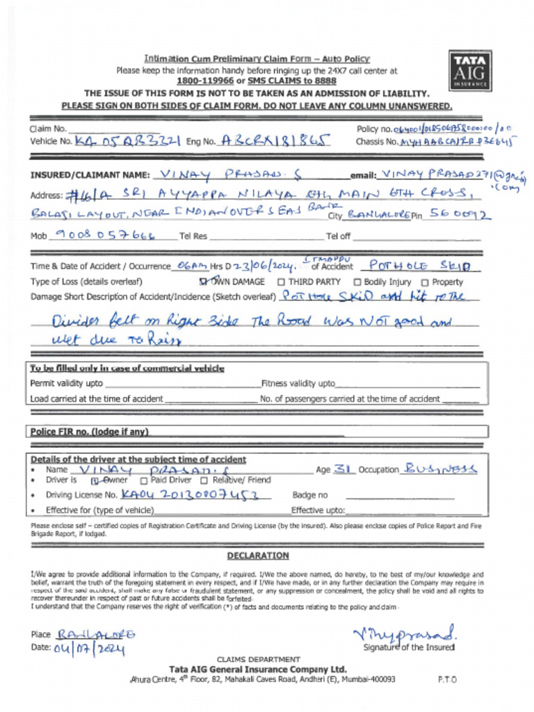 Claim Form | PDF