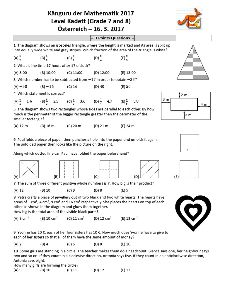2017 Kadett | PDF | Elementary Mathematics | Euclidean Plane Geometry