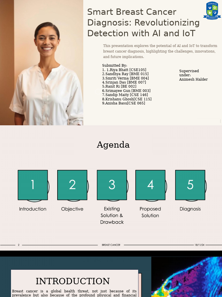 Smart Breast Cancer Diagnosis Revolutionizing Detection With AI and IoT | PDF | Biopsy | Mammography