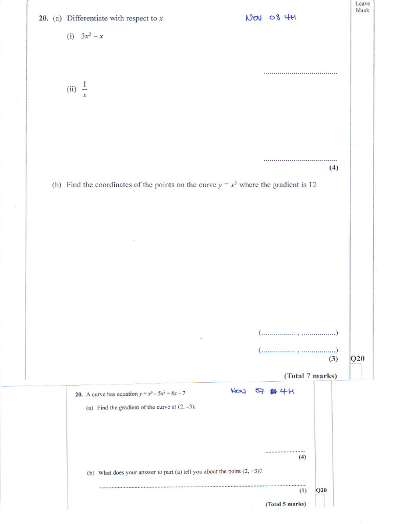 Calculus Practice Questions | PDF
