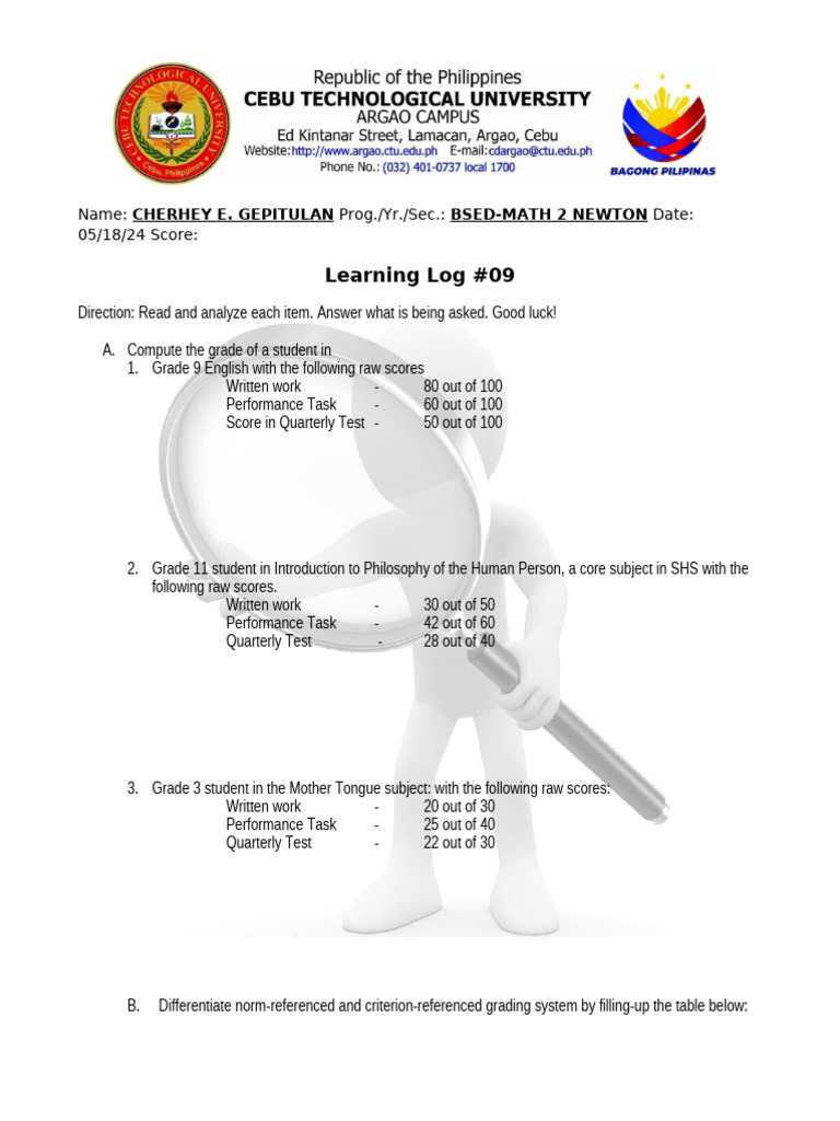 Learning Log 9 Grading System and Reporting | PDF | Cognition | Learning