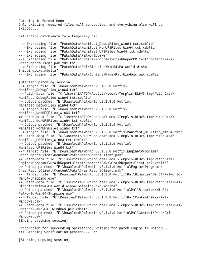 PatchLog 01.02.2024 16-07-57 | PDF | Text File | Computing