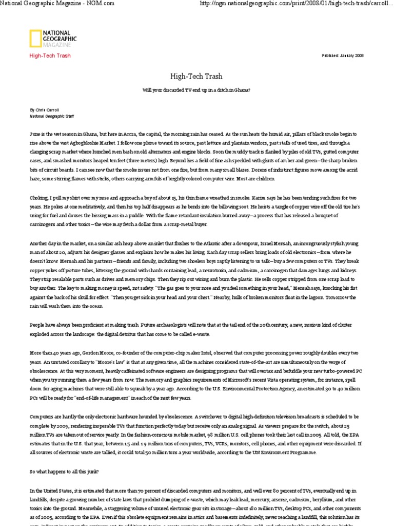 High Tech Trash | PDF | Electronic Waste | Scrap