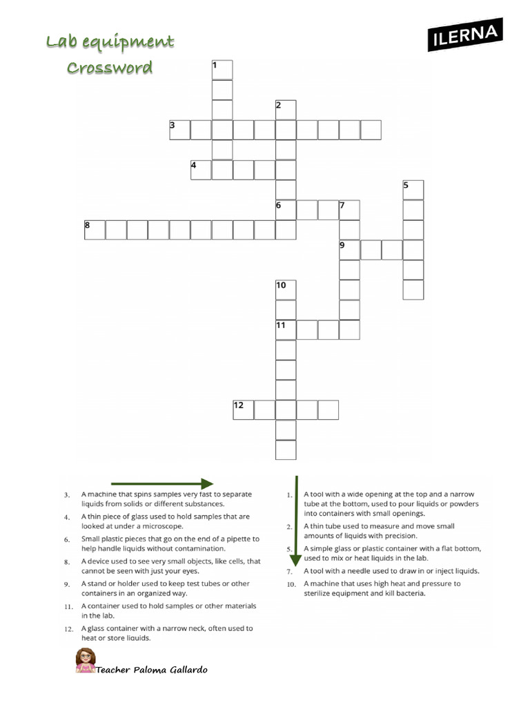 Lab Equipment Crossword | PDF